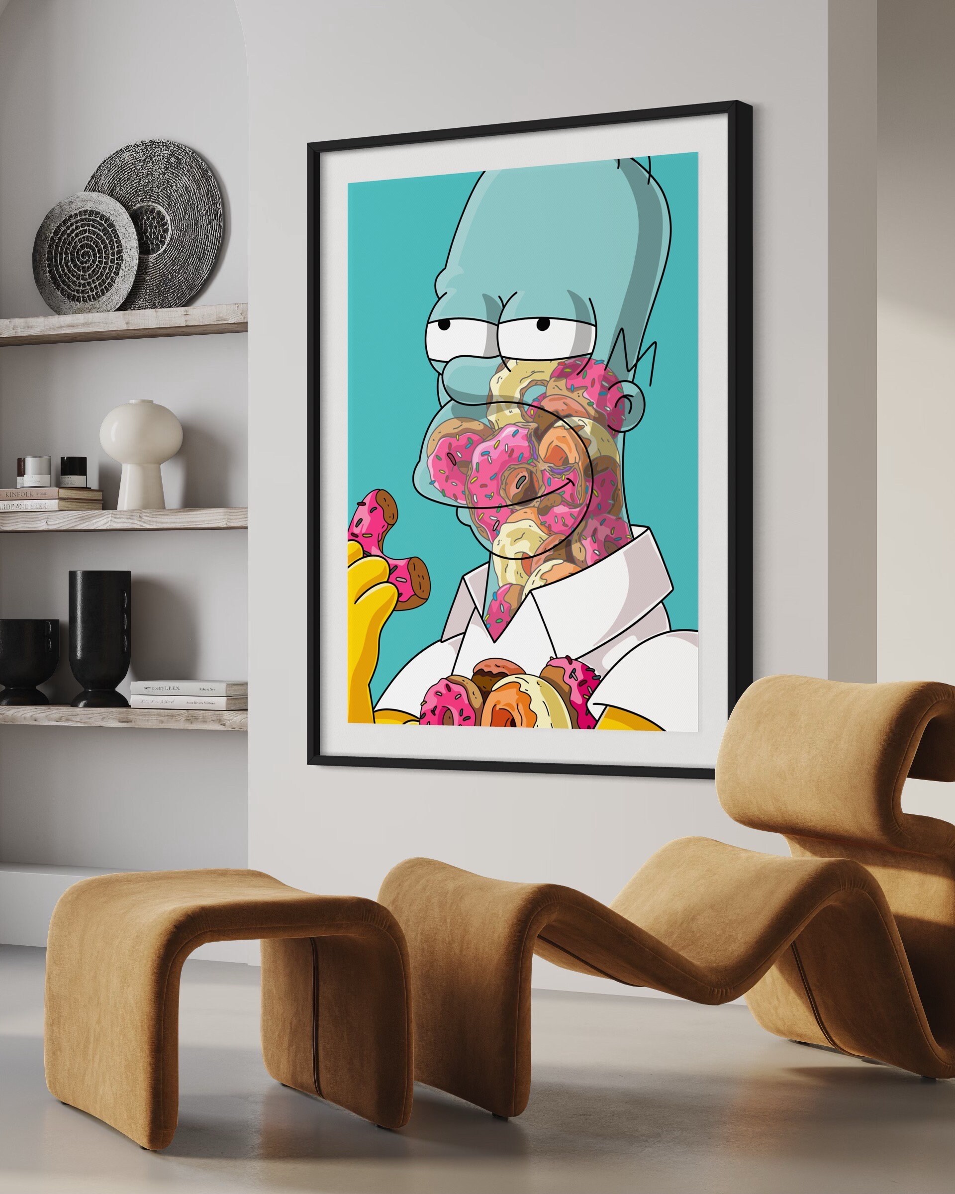 Homer Simpson Doughnut Print, Simpson Digital Art Print, Instant ...
