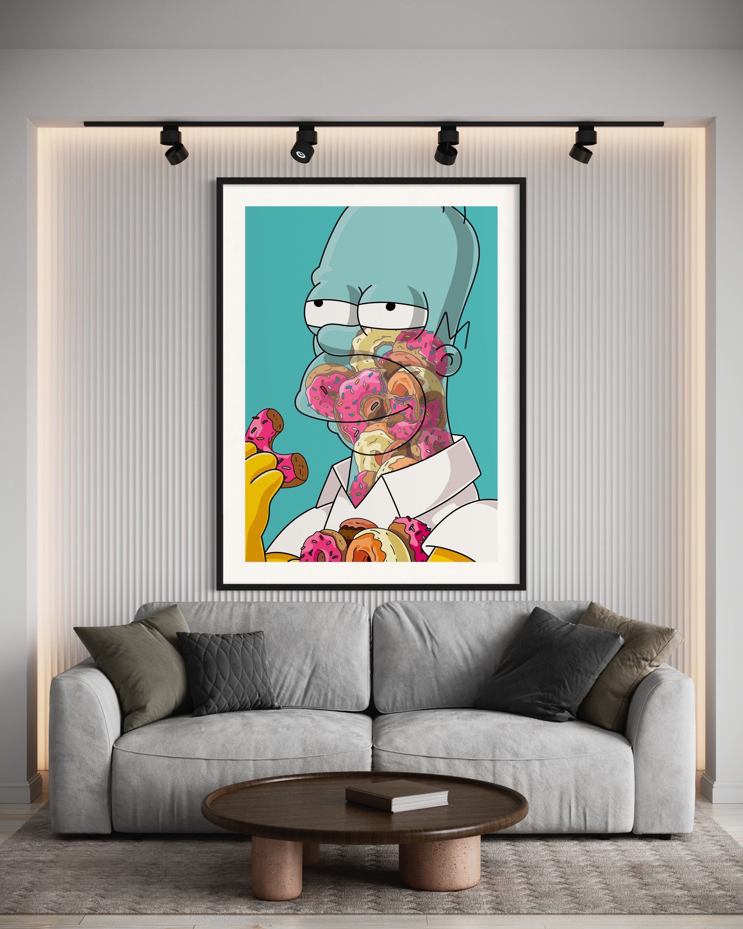 Homer Simpson Doughnut Print, Simpson Digital Art Print, Instant ...