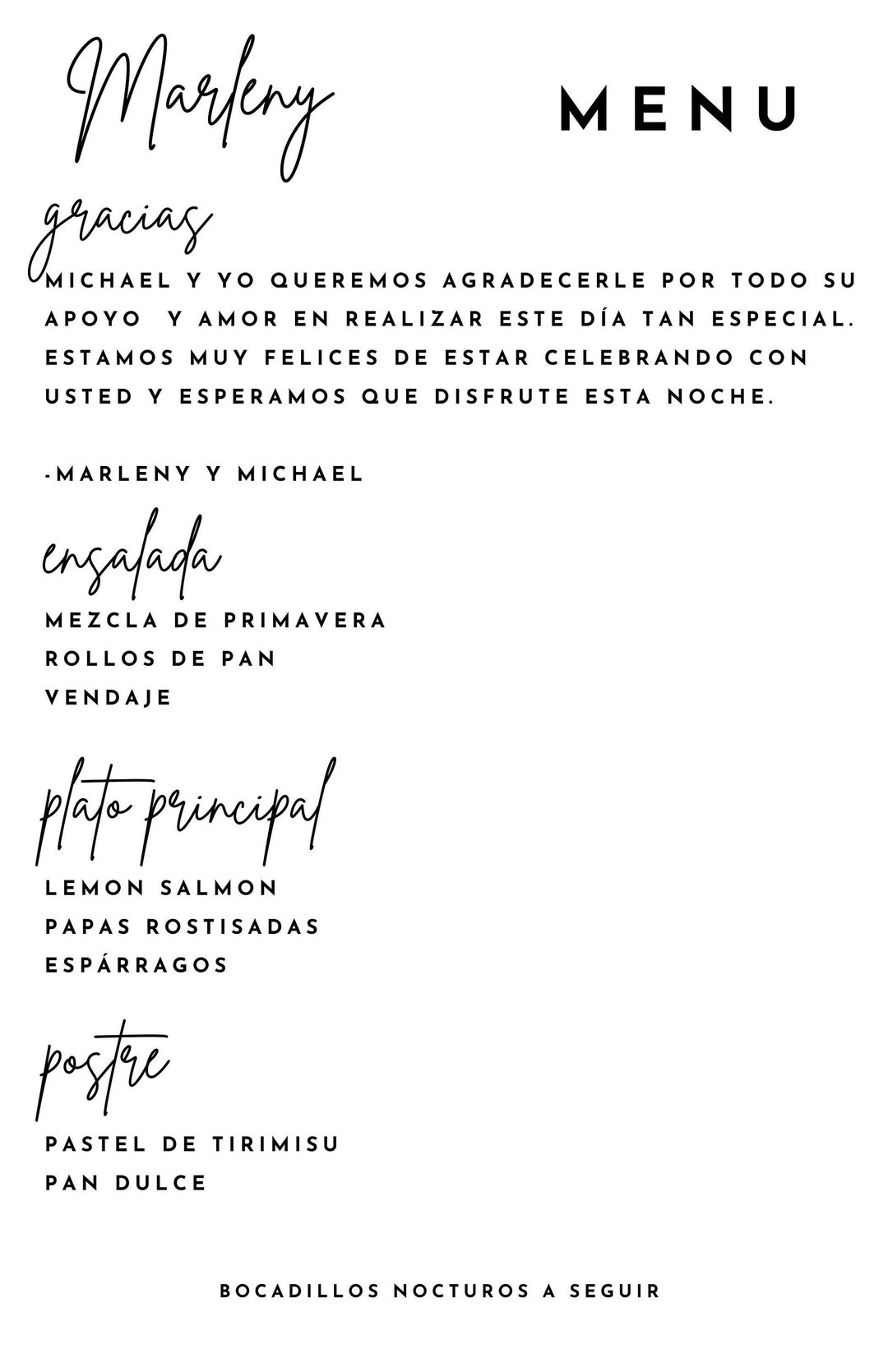 Bilingual Wedding Menu Template - Etsy