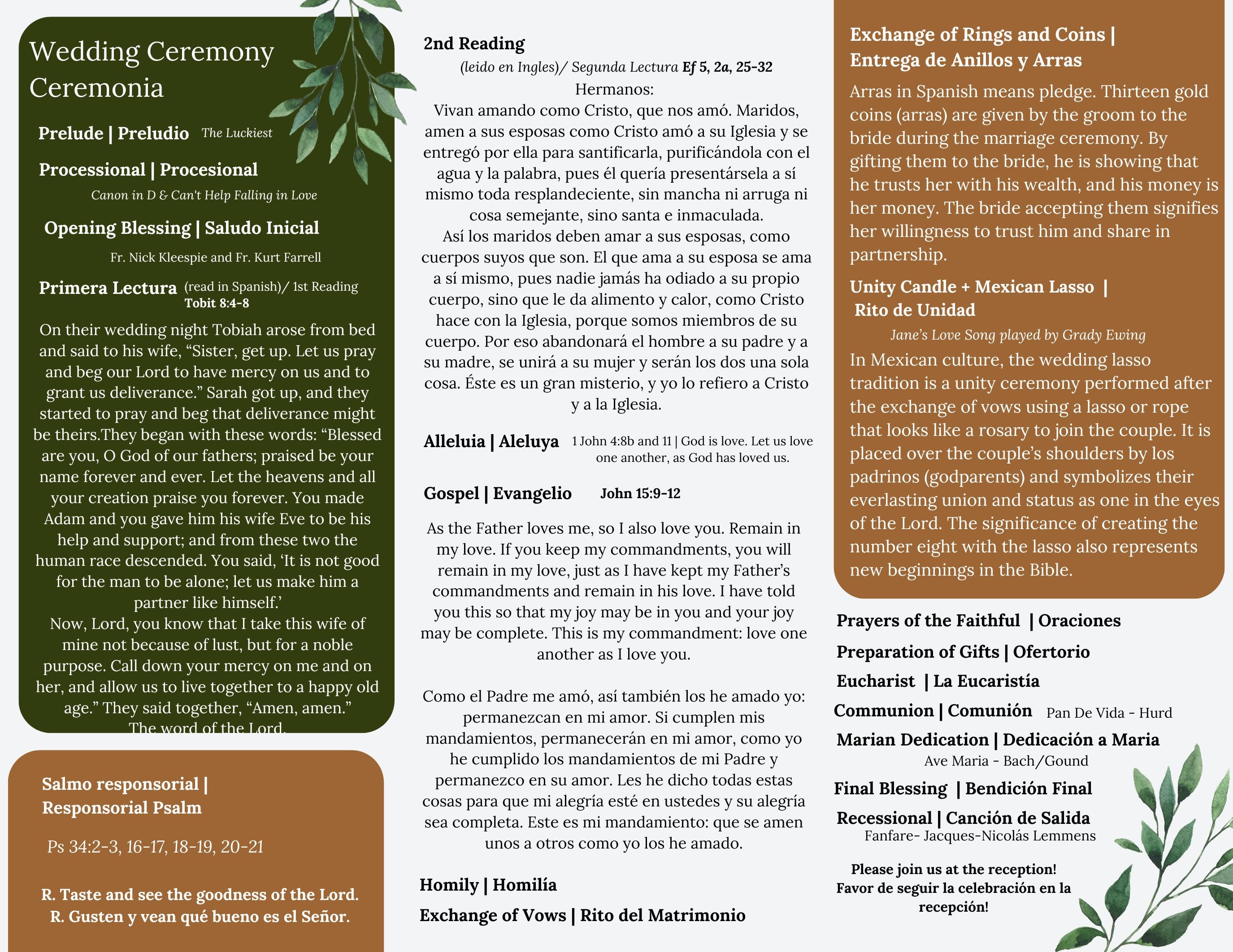 Bilingual Wedding Program Template - Etsy