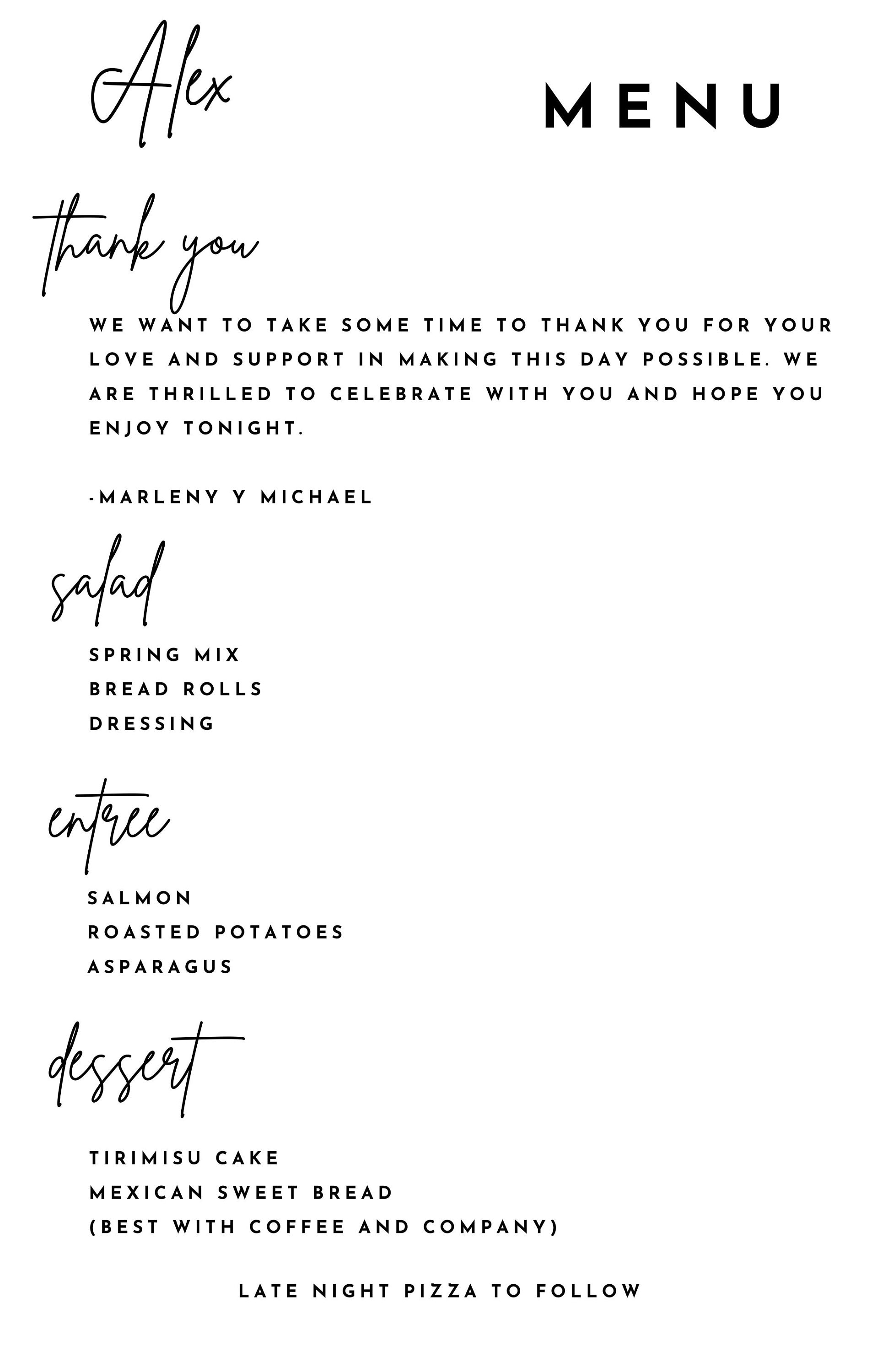 Bilingual Wedding Menu Template - Etsy