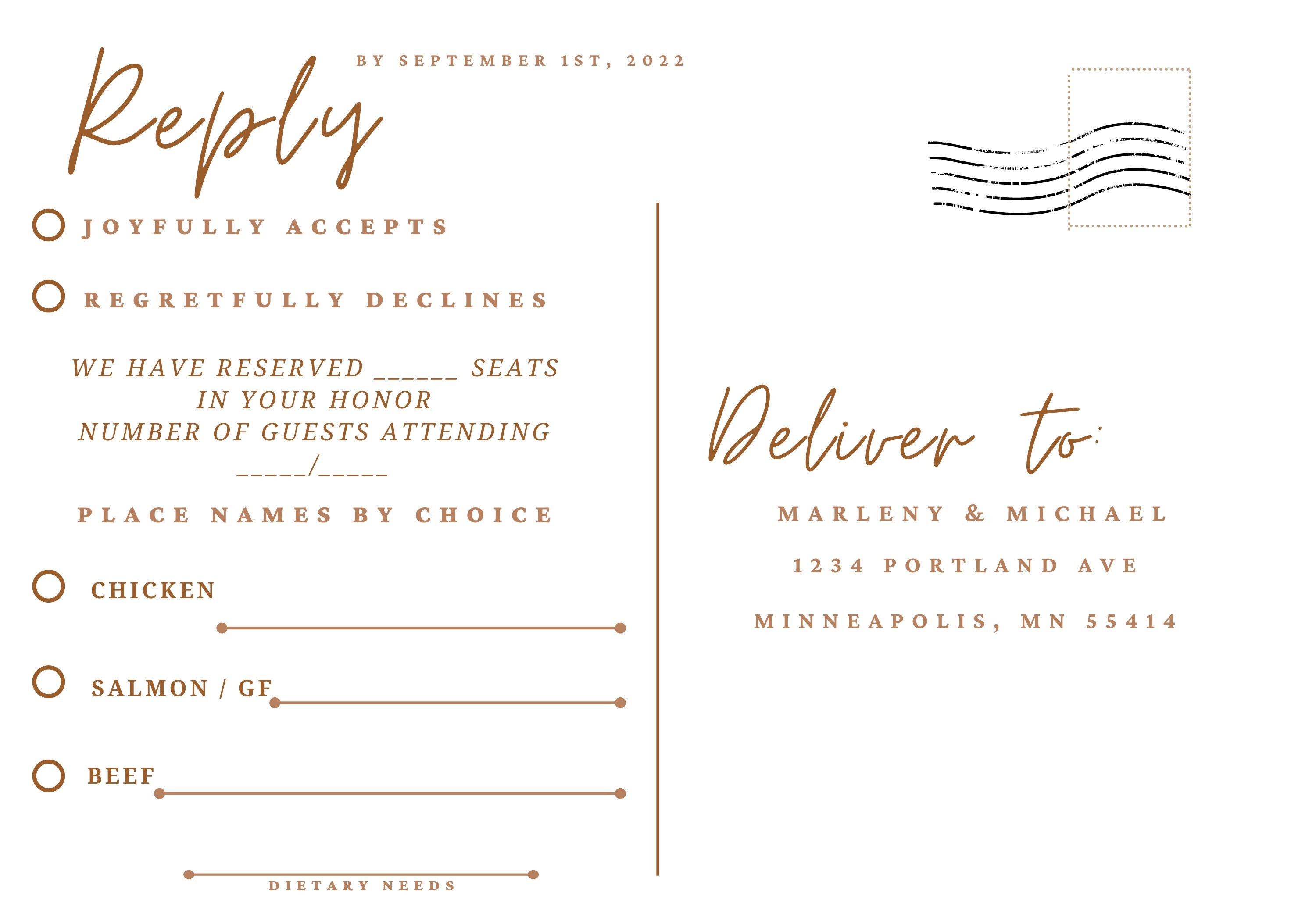 Bilingual Wedding Invitation Template - Etsy