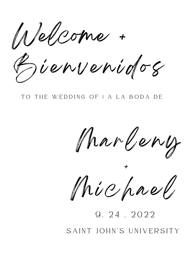 Bilingual Wedding Welcome Sign - Etsy