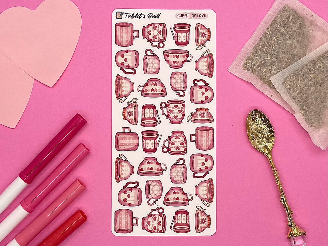 Valentine Bullet Journal Stickers for Planners, Decorative Journal ...