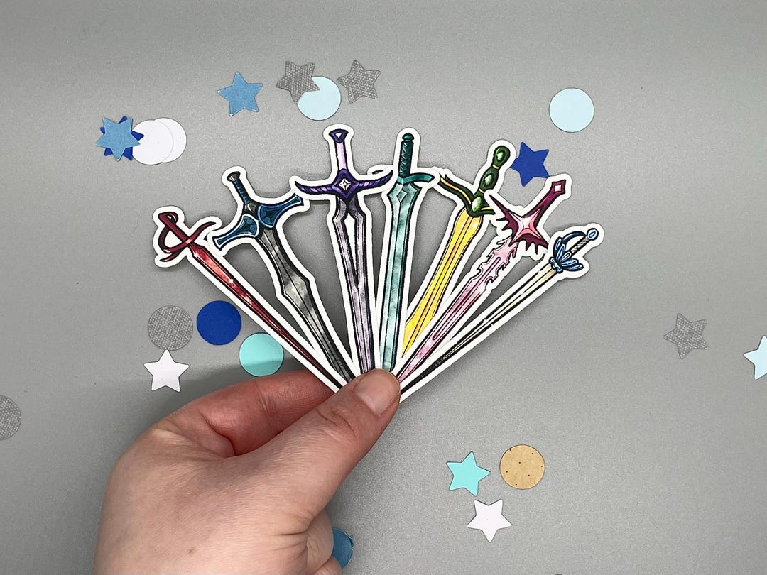 Sword Stickers: Fantasy Blades, Matte Paper, Dnd Planner Stickers - Etsy