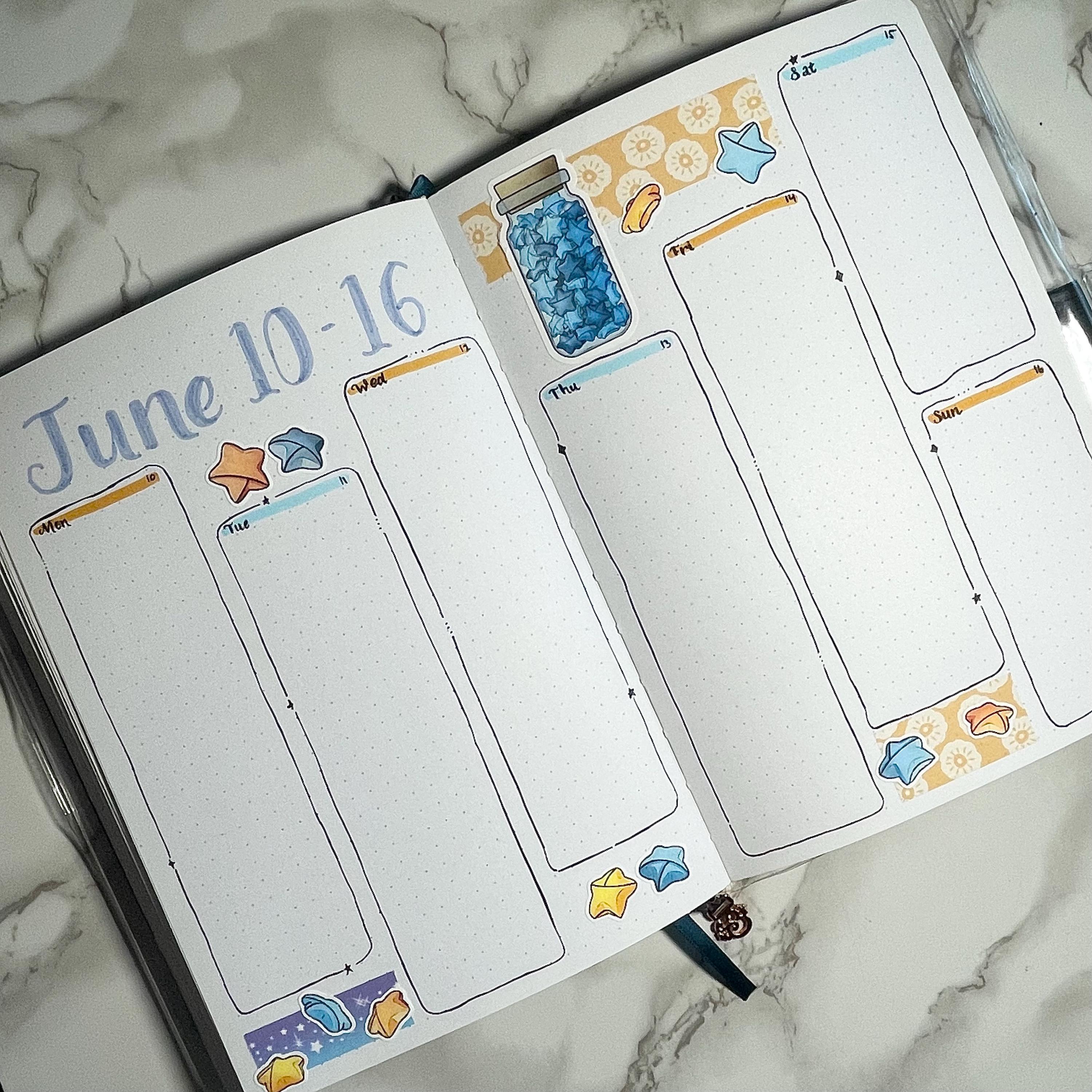 Paper Stars Cute Bullet Journal Stickers, Unique Kawaii Handmade ...