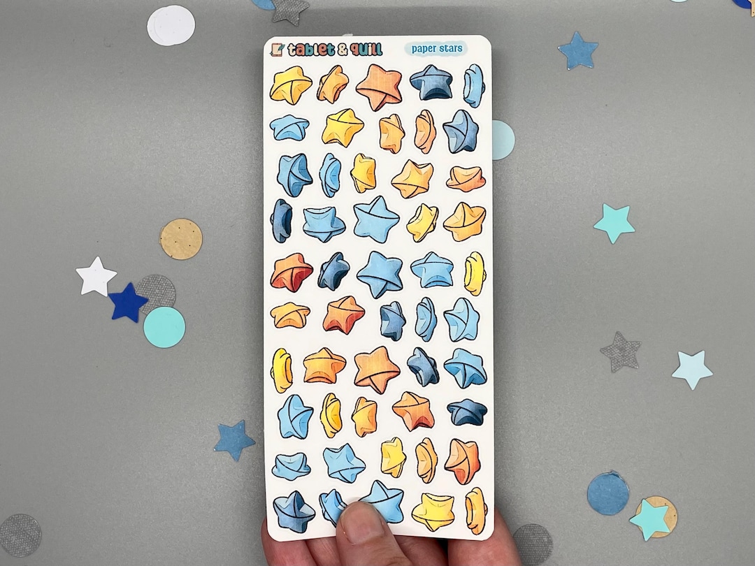 Paper Stars Cute Bullet Journal Stickers, Unique Kawaii Handmade ...