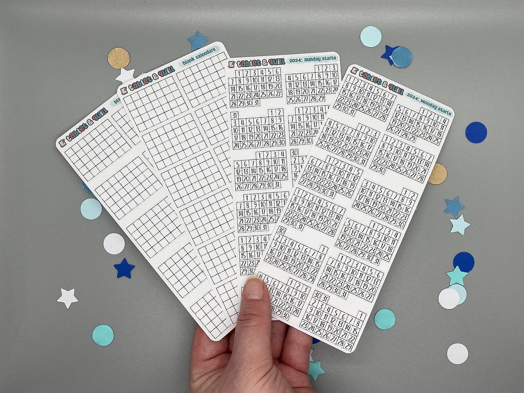 Mini Calendar Stickers Sheet Monthly Planner Labels for Future Log ...