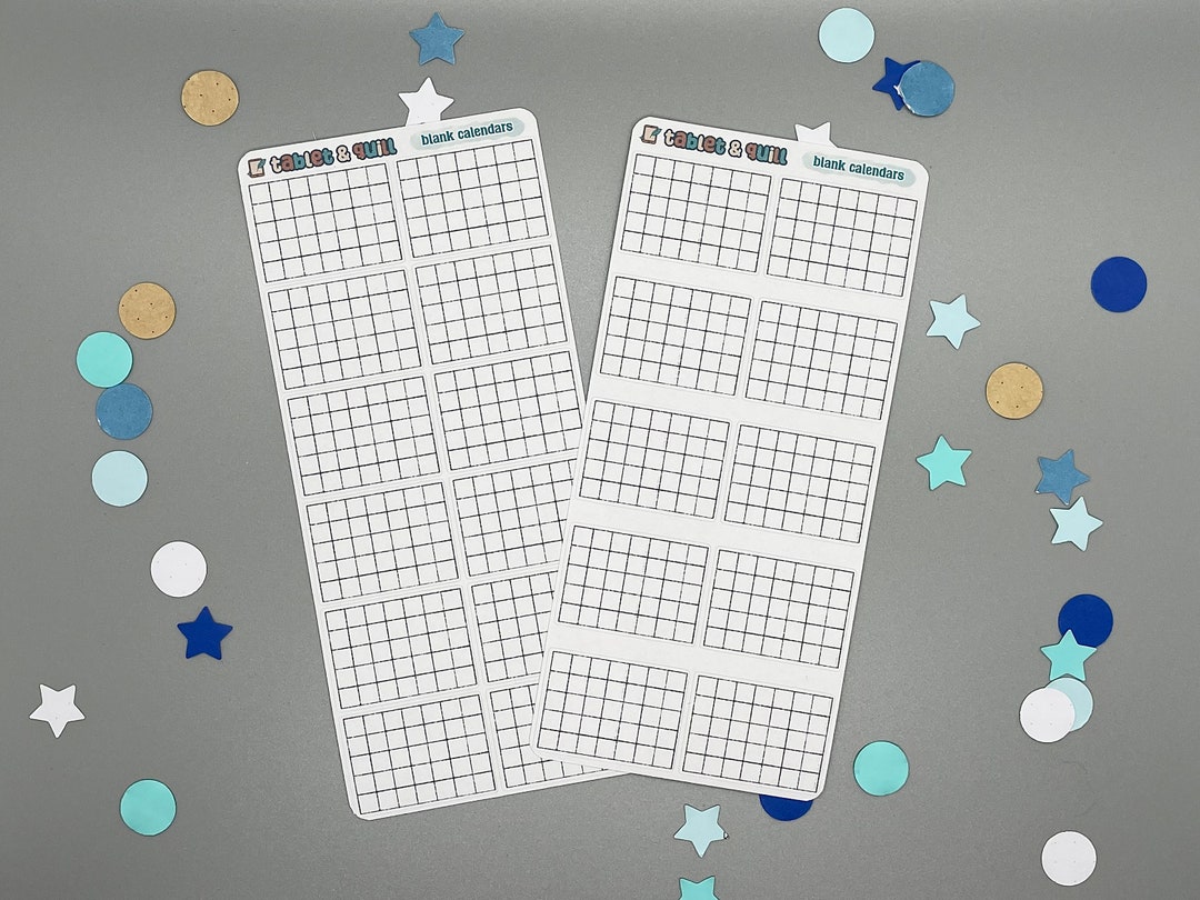 Blank Mini Calendar Stickers Sheet-monthly Planner Labels for Future ...