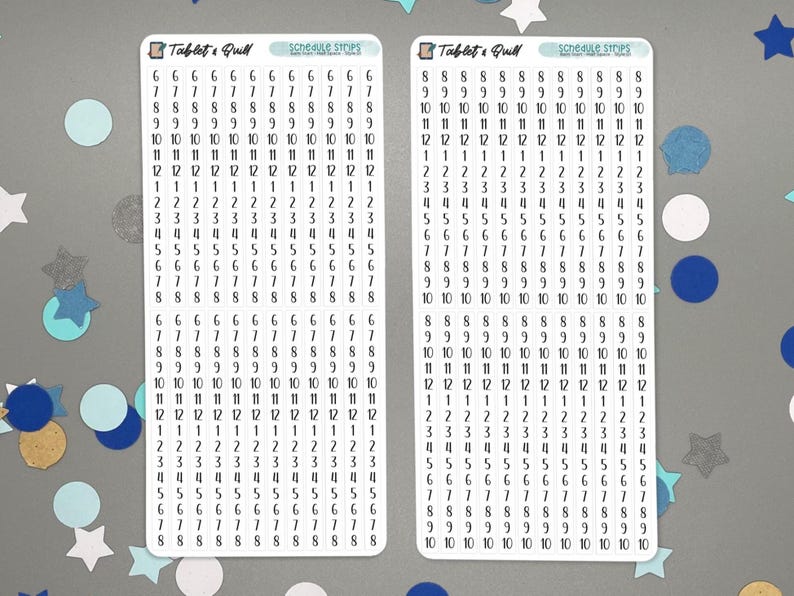 Vertical Time Strip Stickers for Journals, Minimal Hourly Planner ...