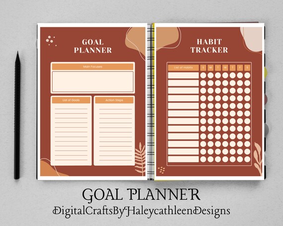 Goal Planner PDF Printable Habit Tracker Goal Setting Goal - Etsy
