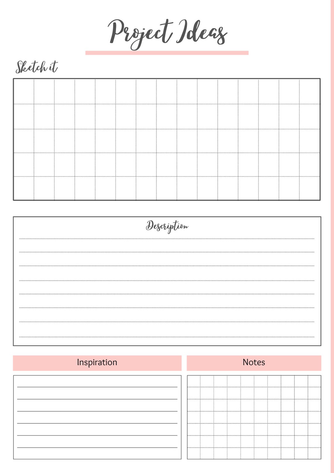 Project Planner PDF Printable, Productivity Planner, Project Management ...