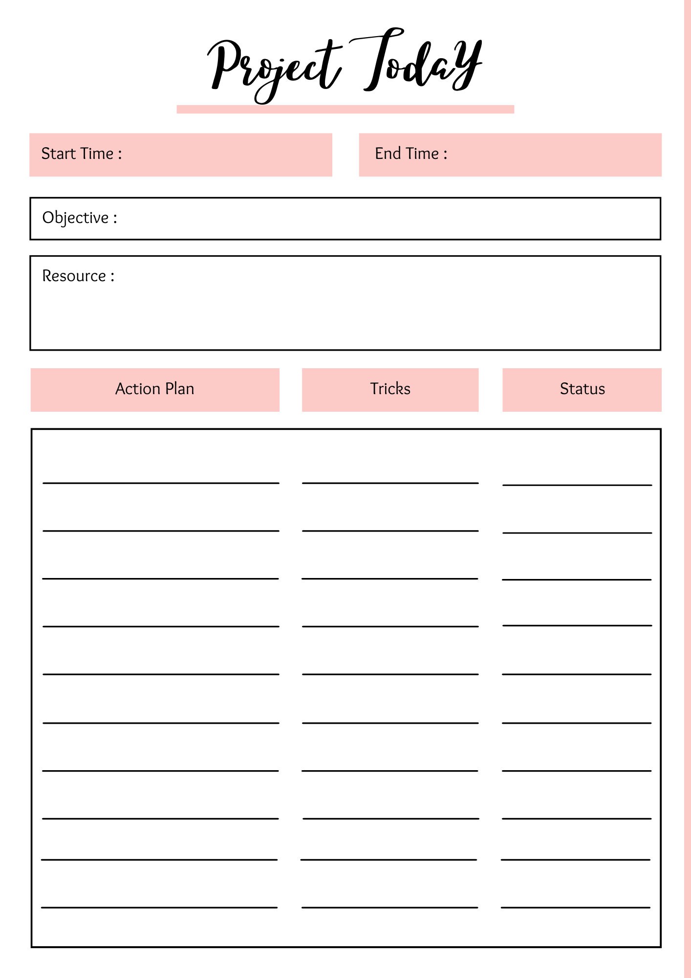 Project Planner PDF Printable, Productivity Planner, Project Management ...