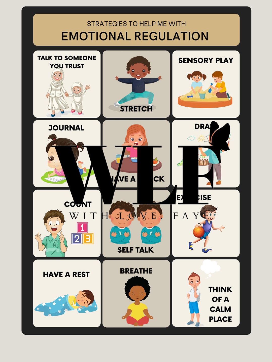 Children's Emotional Regulation Chart PDF PRINT - Etsy