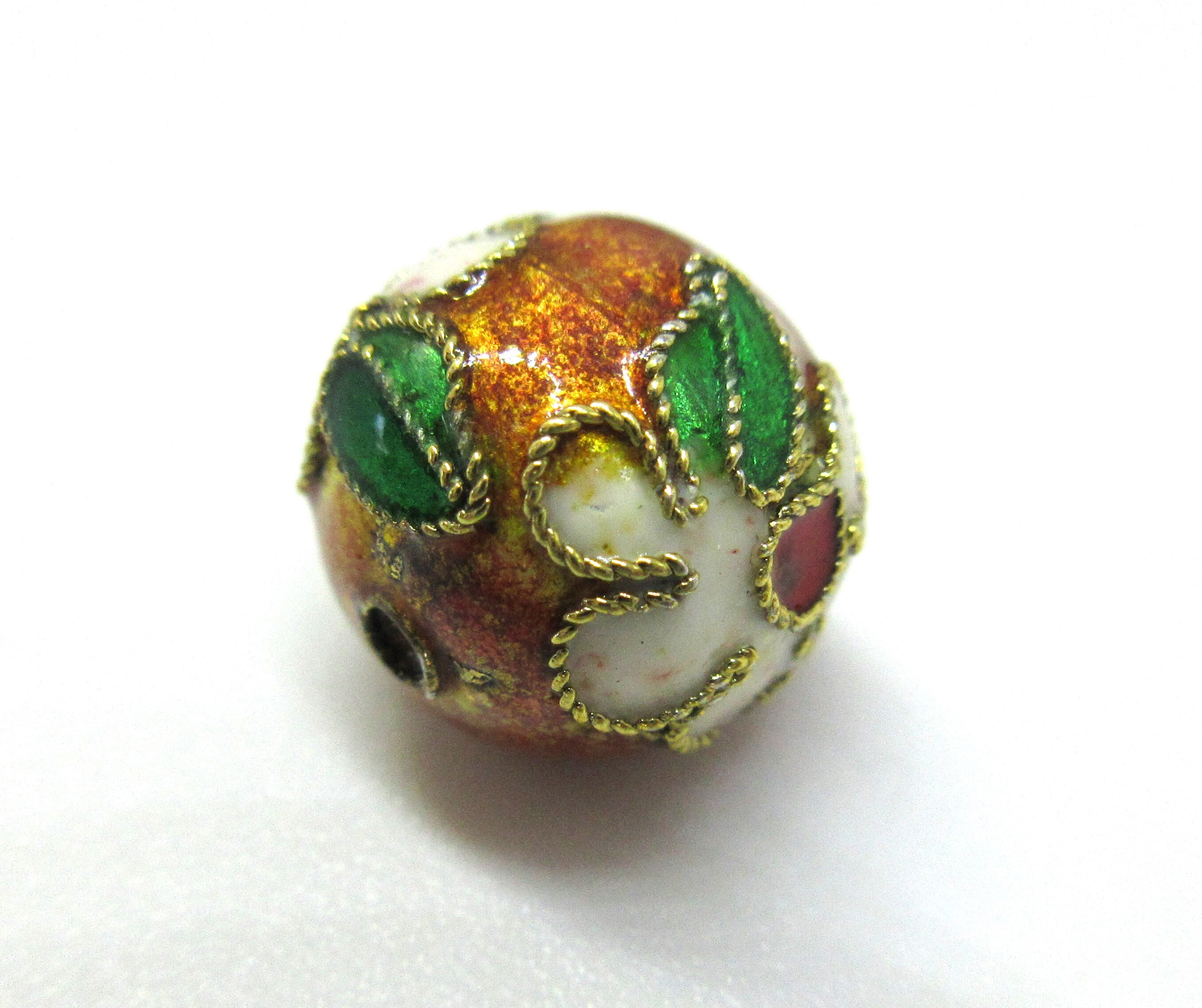 Cloisonne Round Beads Rust Colored 12mm - Etsy