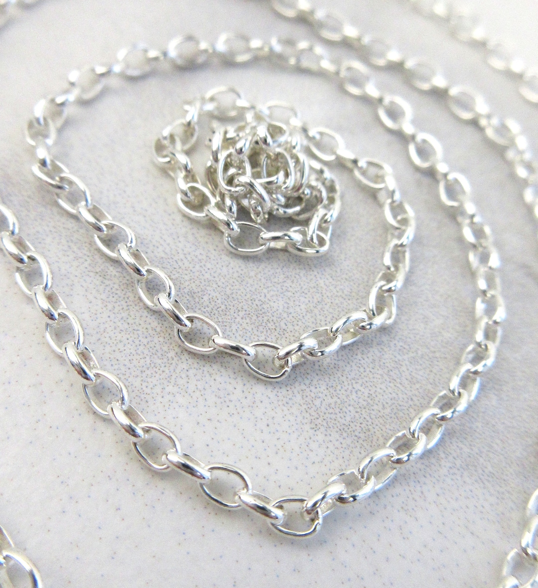 Sterling Silver Oval Rolo Chain - 2x2.75mm - Etsy
