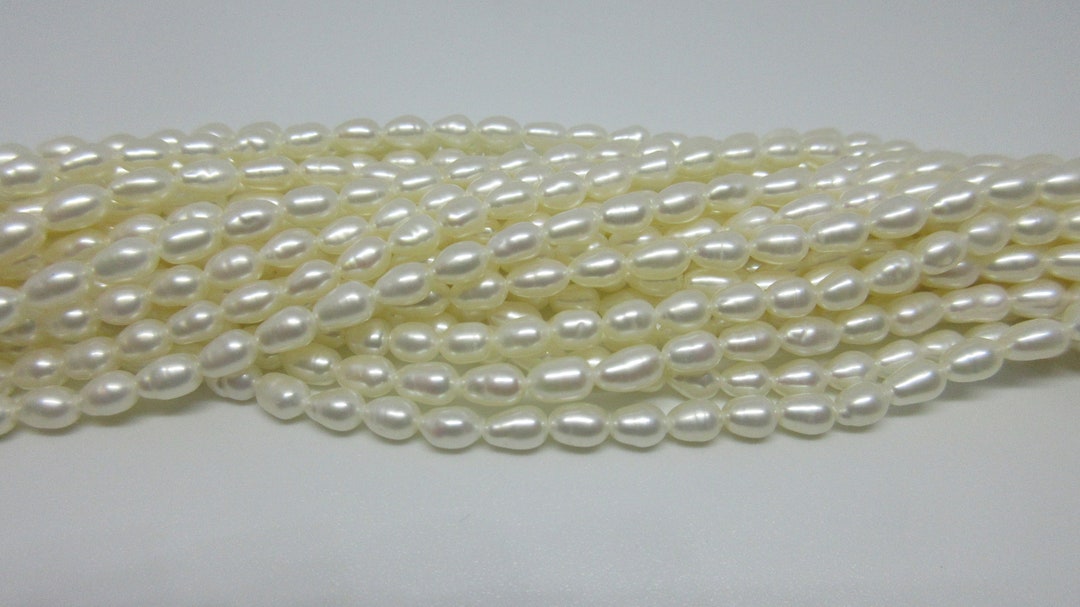 Freshwater Pearls (natural) - White Rice Shape - 4mm (approx) - Etsy