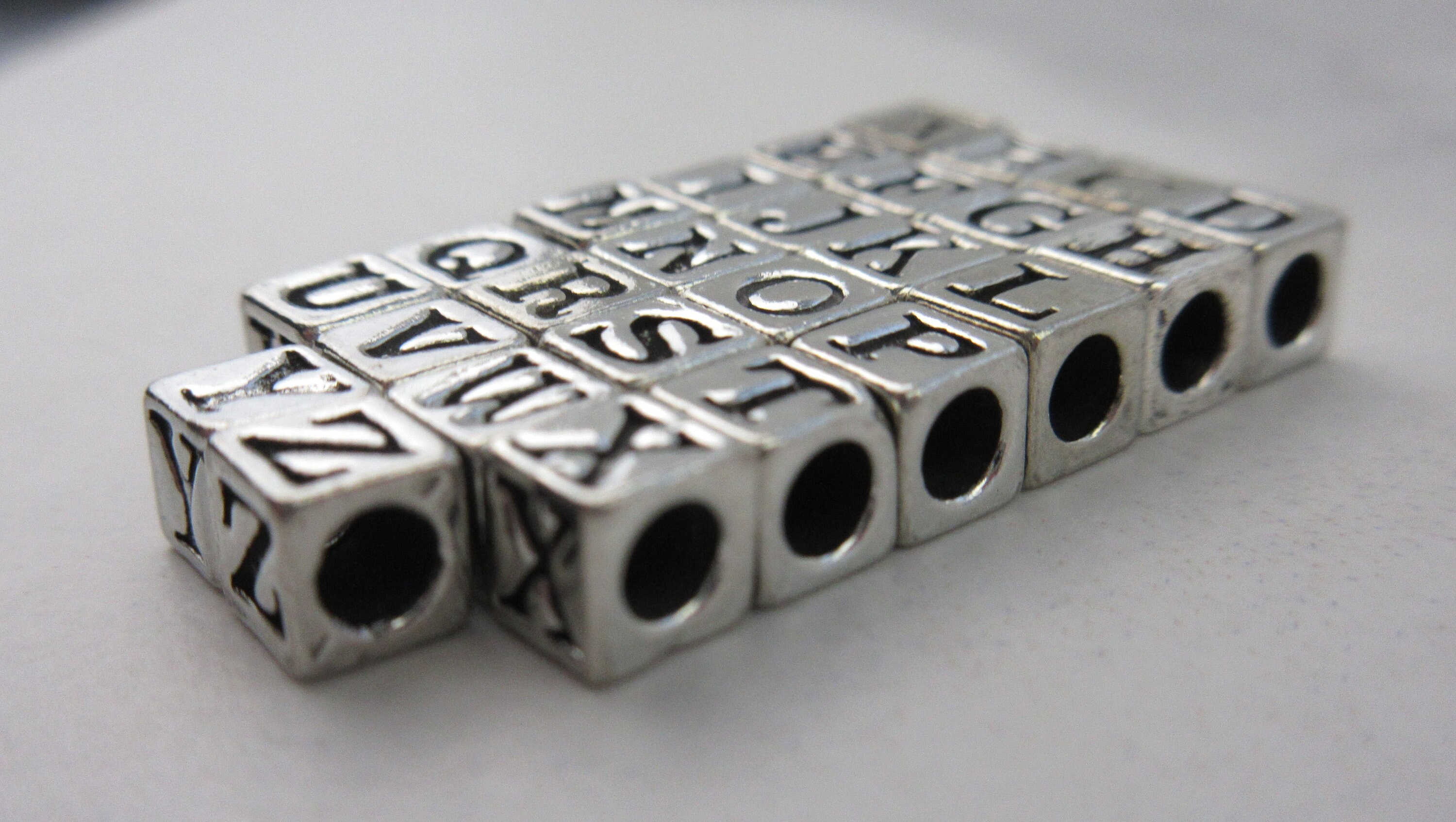 Pewter Alphabet Beads - 4.5mm W/ 3mm Hole - Etsy