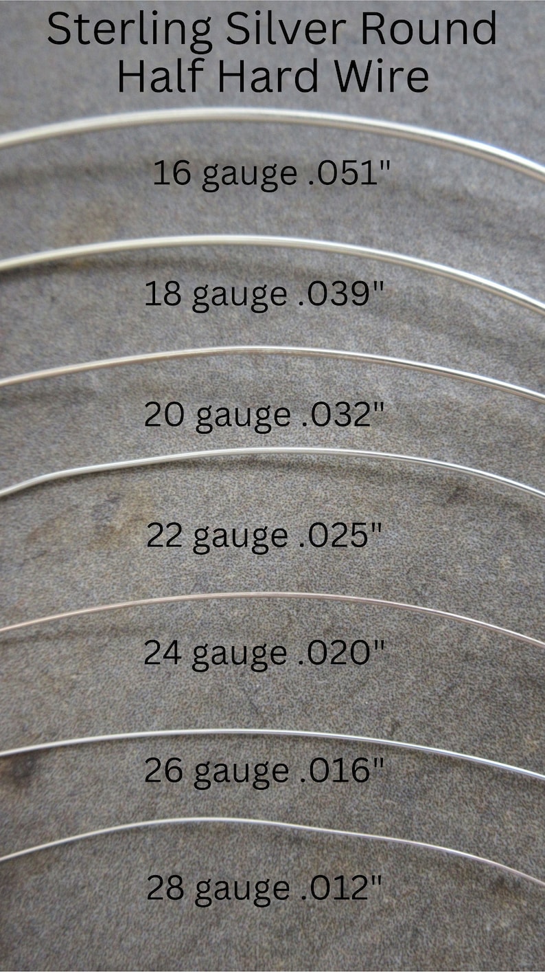 Sterling Silver Half Hard Round Wire - 16ga to 28ga - Etsy