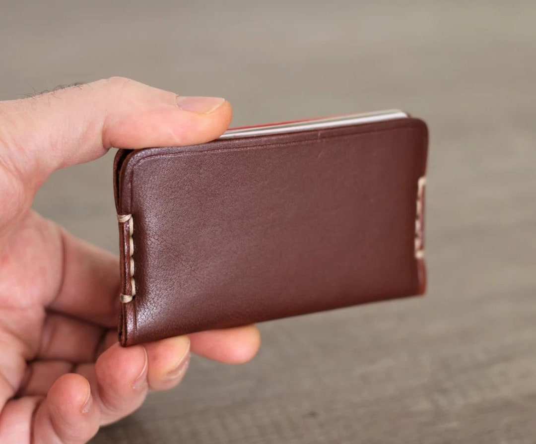 Personalized Leather Credit Card Holder, Minimal Wallet Card - Etsy