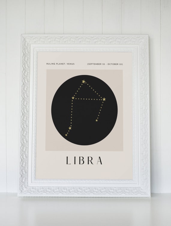Libra Zodiac Print Instant Download Zodiac Wall Art Libra - Etsy