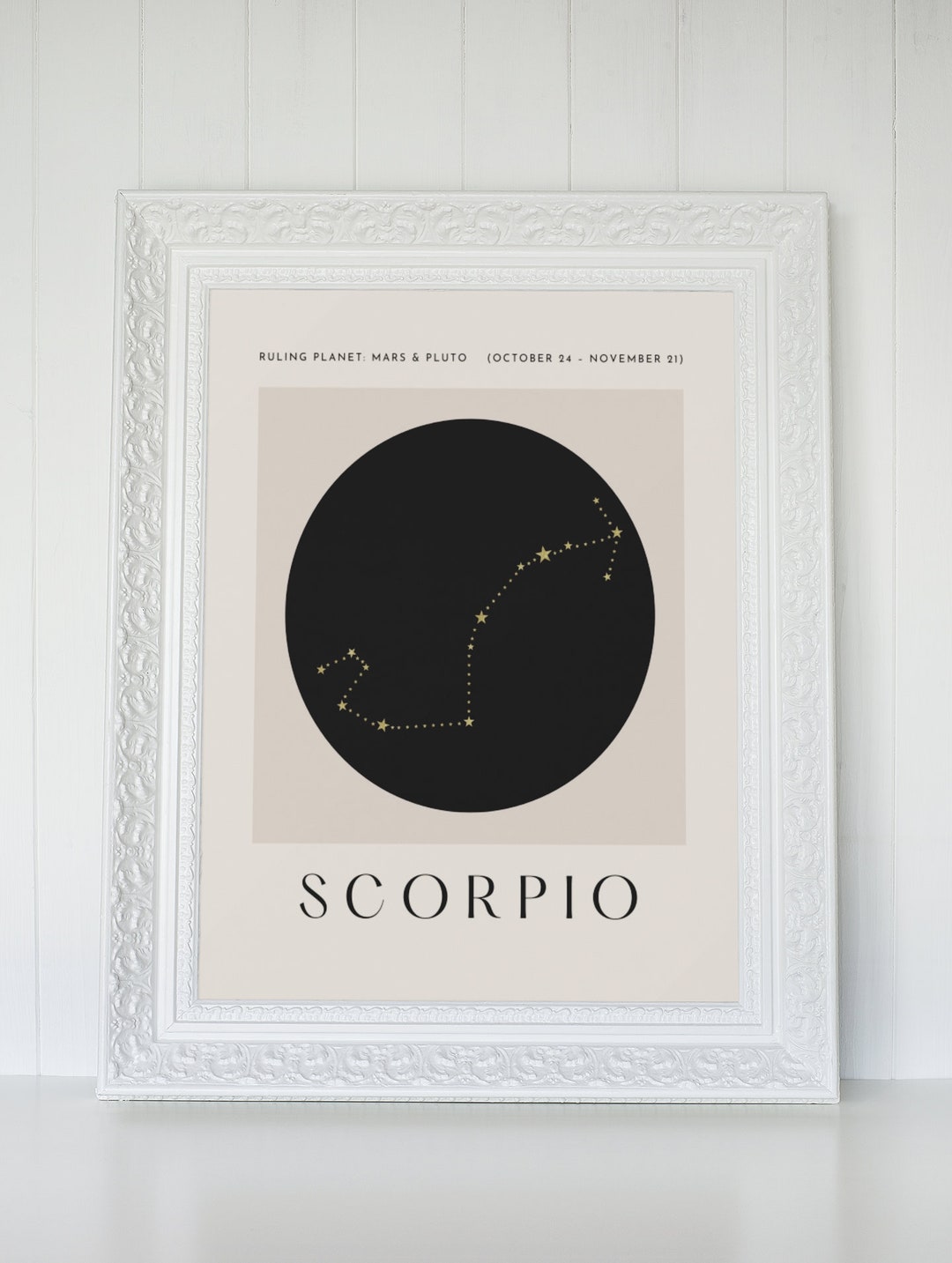 Scorpio Zodiac Print, Instant Download, Zodiac Wall Art, Scorpio ...