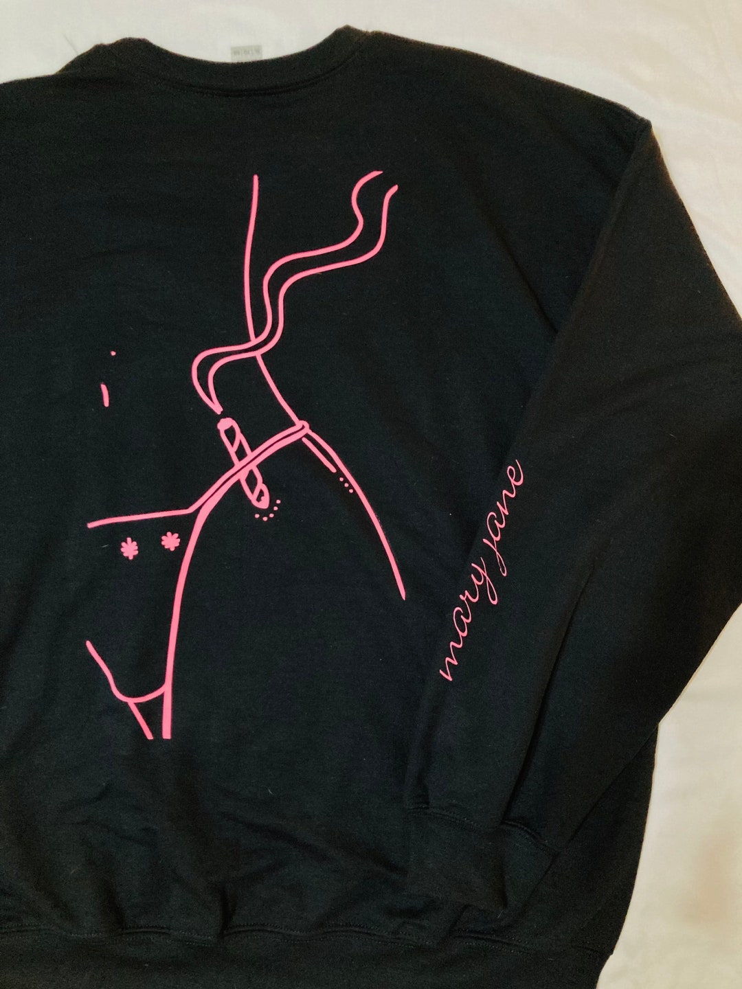 Pink on Black - Skimpy Smoker - Stoner Crewneck - Etsy
