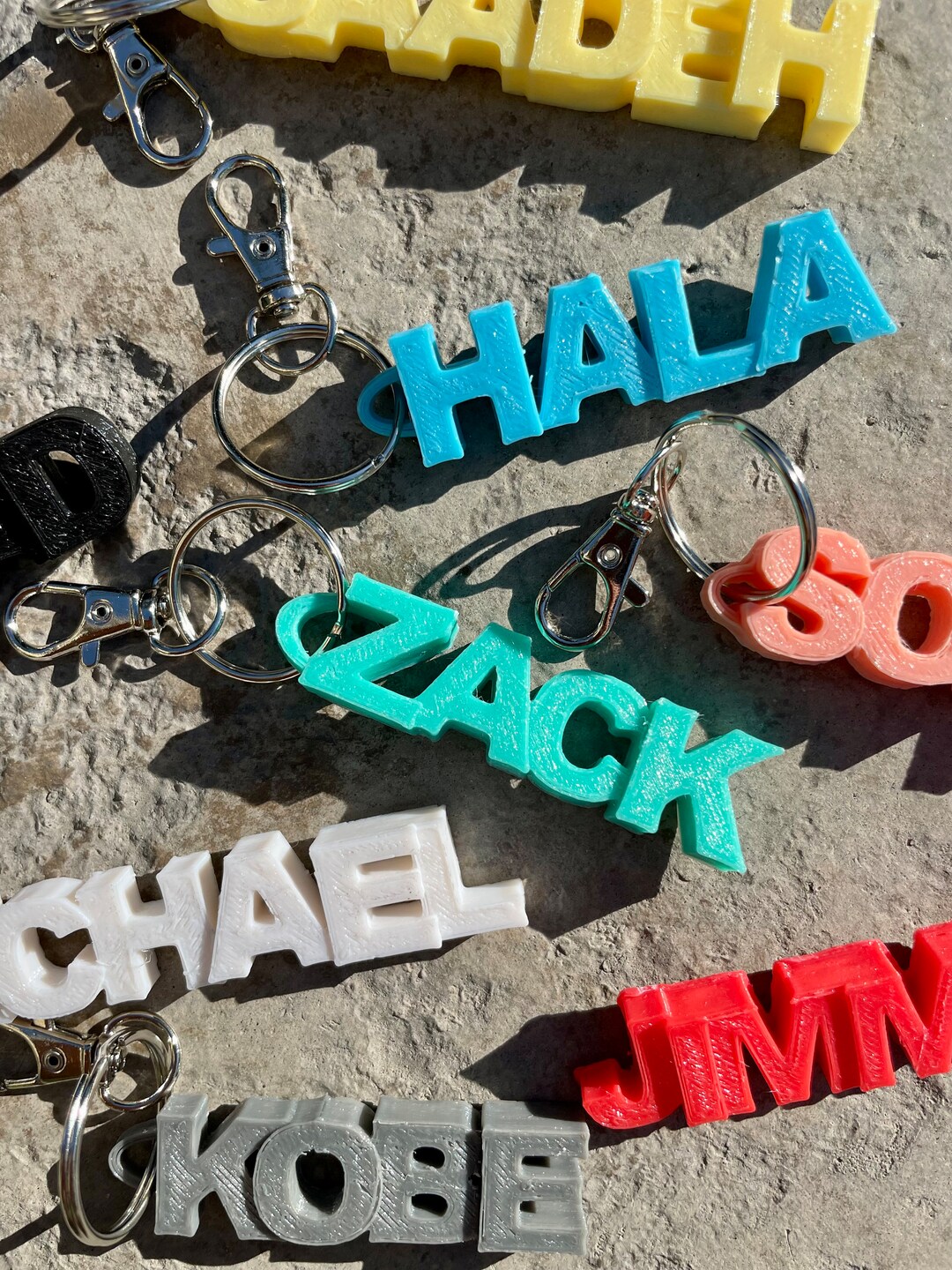 Personalized Custom Name Tag, Keychain, Keyring, Zipper Pull, Luggage ...