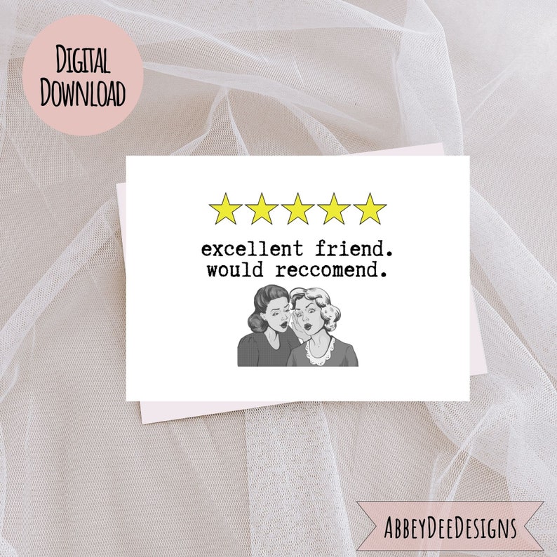 Funny Printable Friend Card, Cards for Friends, Excellent Friend Card ...