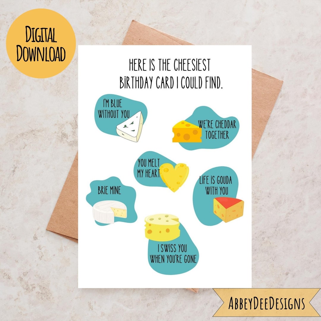 Cheesy Birthday Card for Friend, Funny Birthday Card for Friend, Card ...