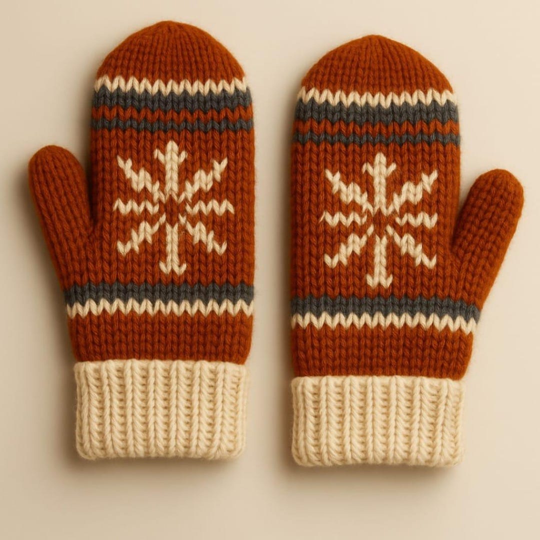 Nordic Ember Mittens Knitting Pattern PDF | Snowflake Colorwork Winter ...