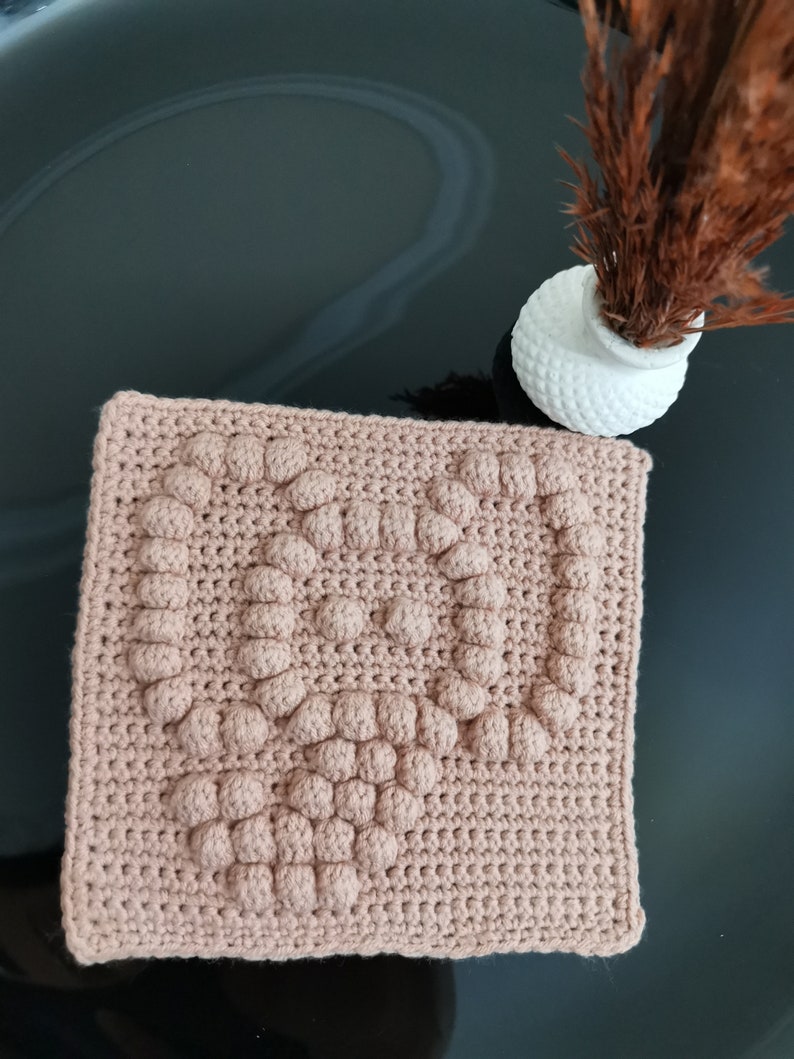 Bobble Squares Crochet Pattern , Bobble Heart , CROCHET PATTERN, Bobble ...