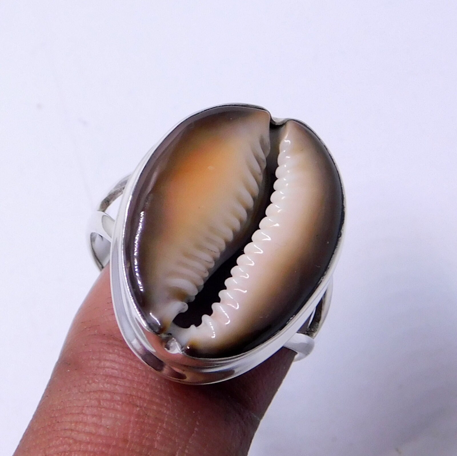 Cowrie Shell Ring Statement Ring Bohemian Ring 925 Silver - Etsy