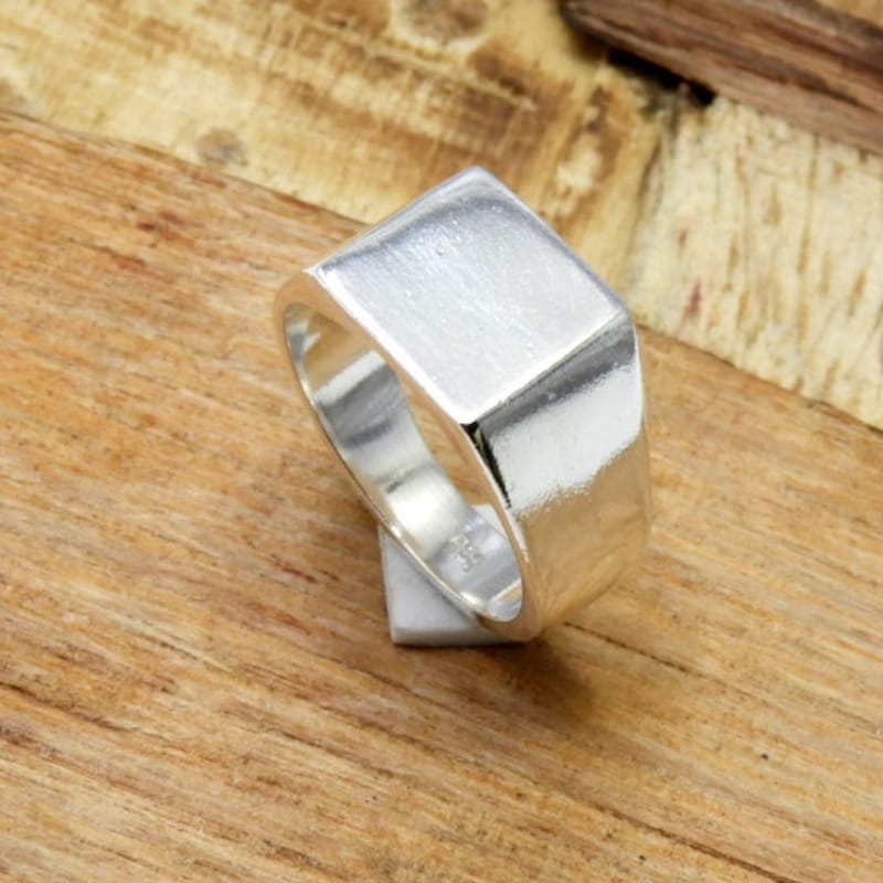 Silver Signet Ring Men - Etsy