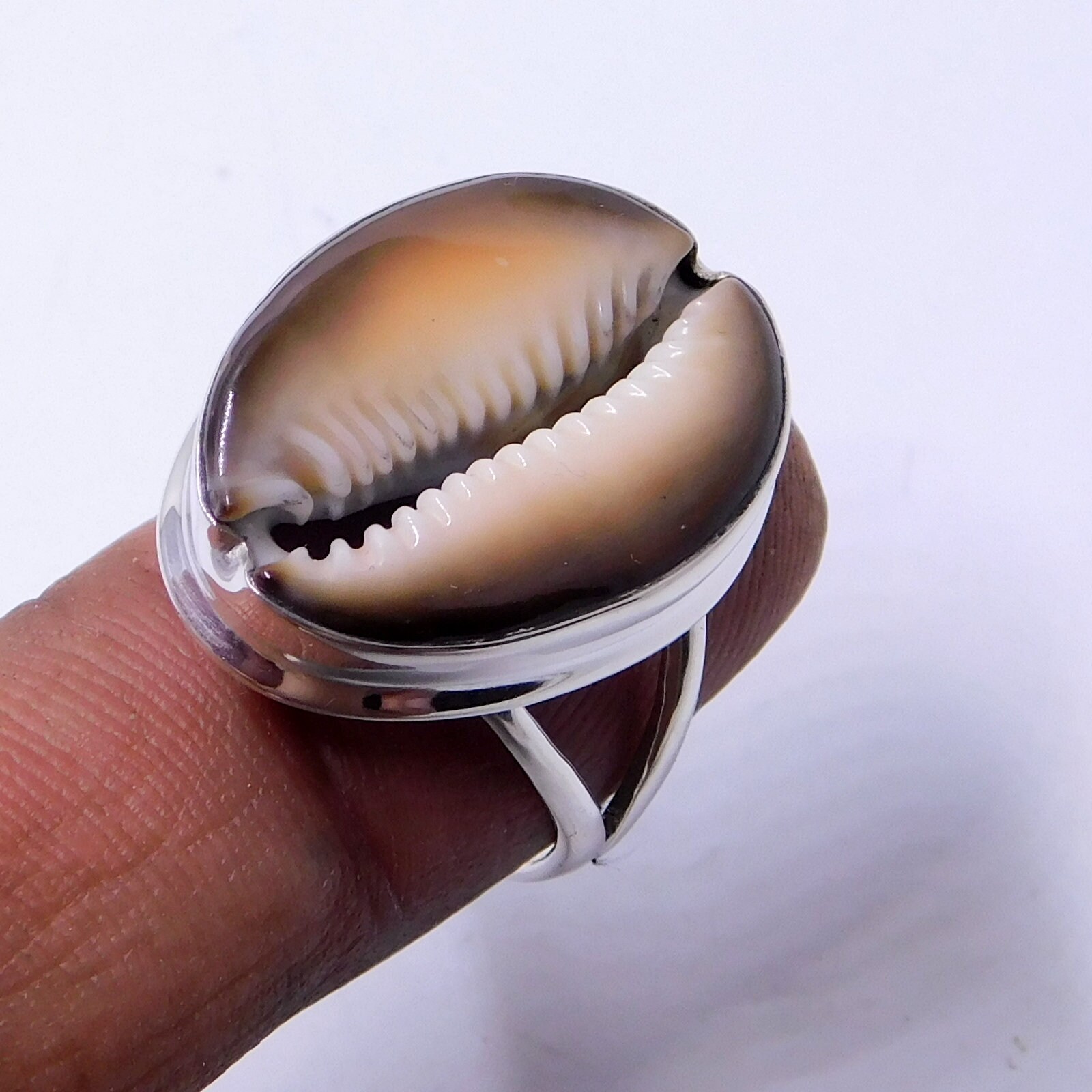 Cowrie Shell Ring Statement Ring Bohemian Ring 925 Silver - Etsy