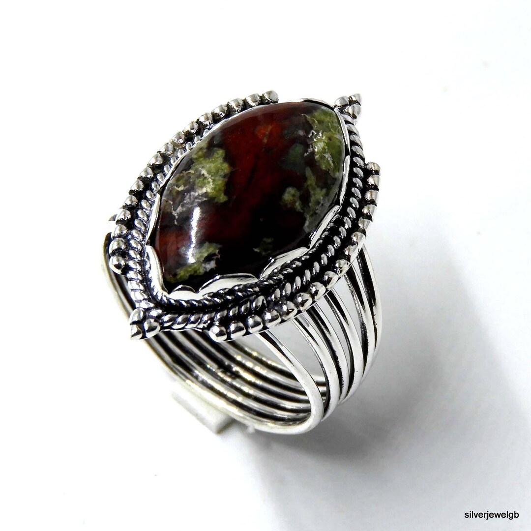 Blood Stone Ring, 925 Sterling Silver Ring, Ring for Women, Blood ...