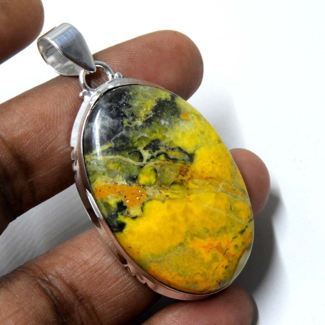 Bumble Bee Jasper Pendant, Bumble Bee Jasper 925 Sterling Silver ...