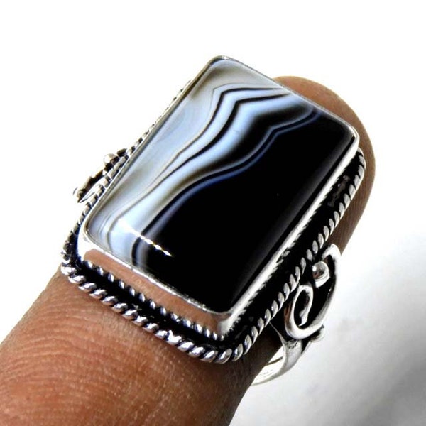 Banded Agate Ring - Etsy