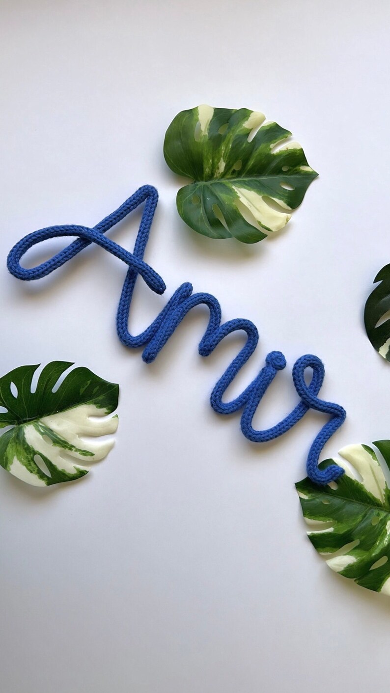 Custom Knitted Wire Name Sign: Nursery Decor, Wall Hanging - Etsy