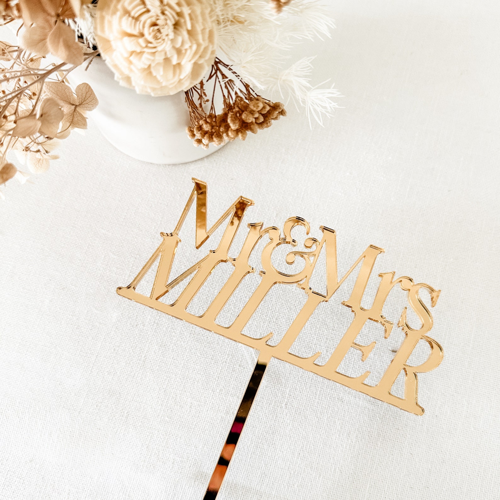 Wedding Cake Topper | Personalised Cake Topper | Wedding Decor | Mr and ...
