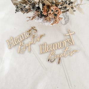 Personalised Baptism Cake Topper | Double Layer Acrylic | Custom Name ...