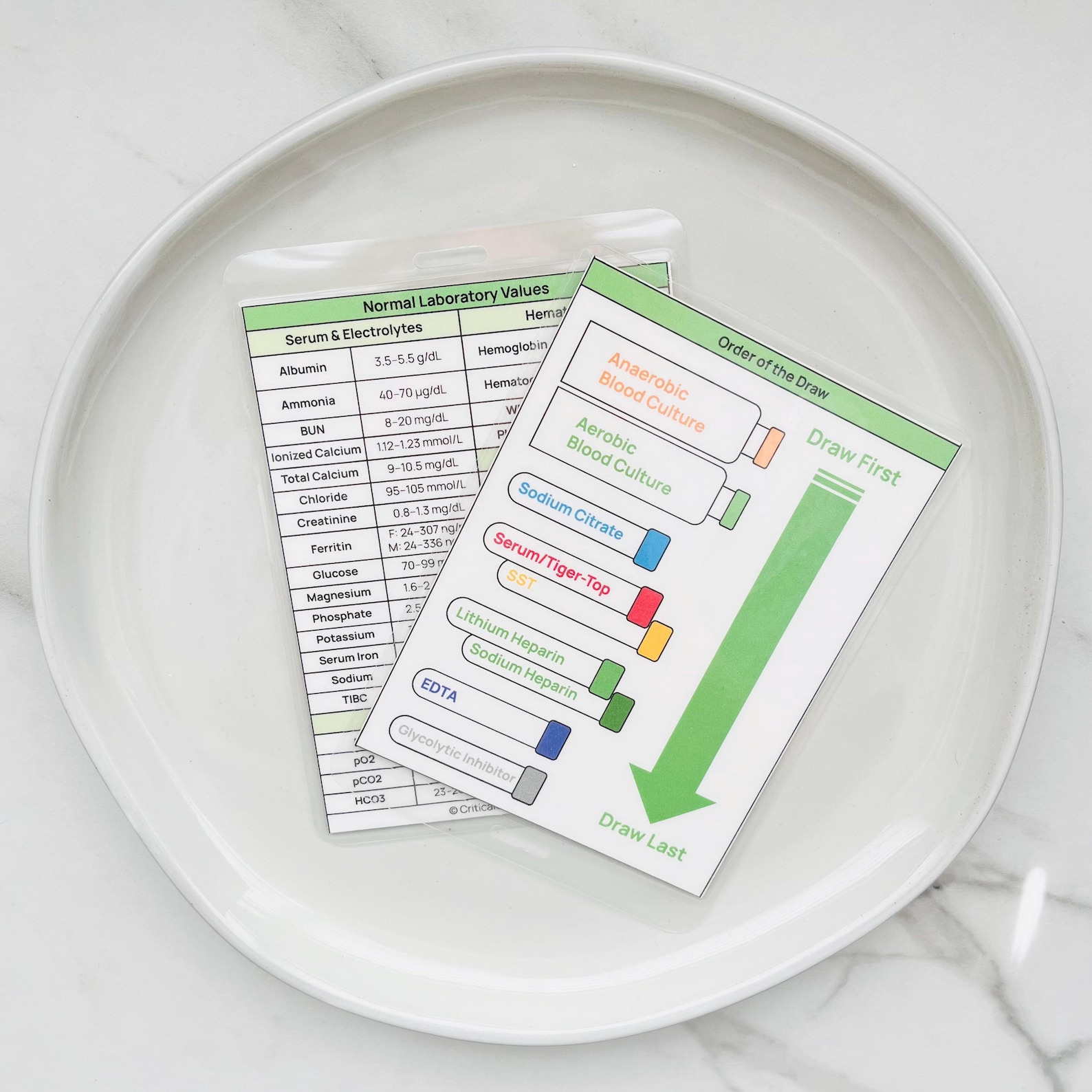 Normal Lab Values Reference Badge Buddy | Critical Care ICU Phlebotomy ...