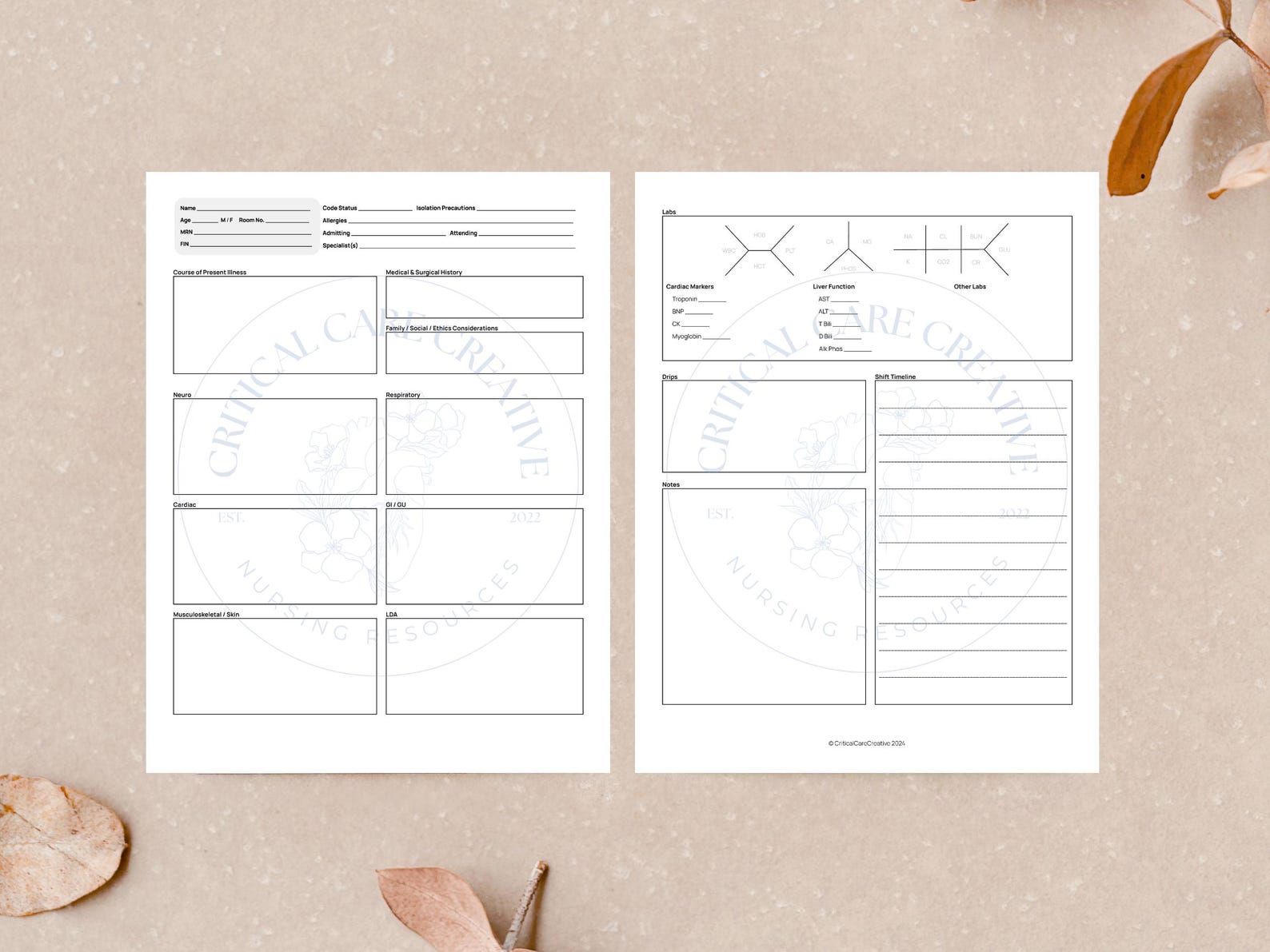 Nursing Report Sheet | General Systems Report Sheet | ICU Report Sheet ...