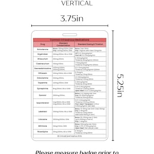 Common ICU Medications Badge Buddy | Critical Care IV Drip Intubation ...