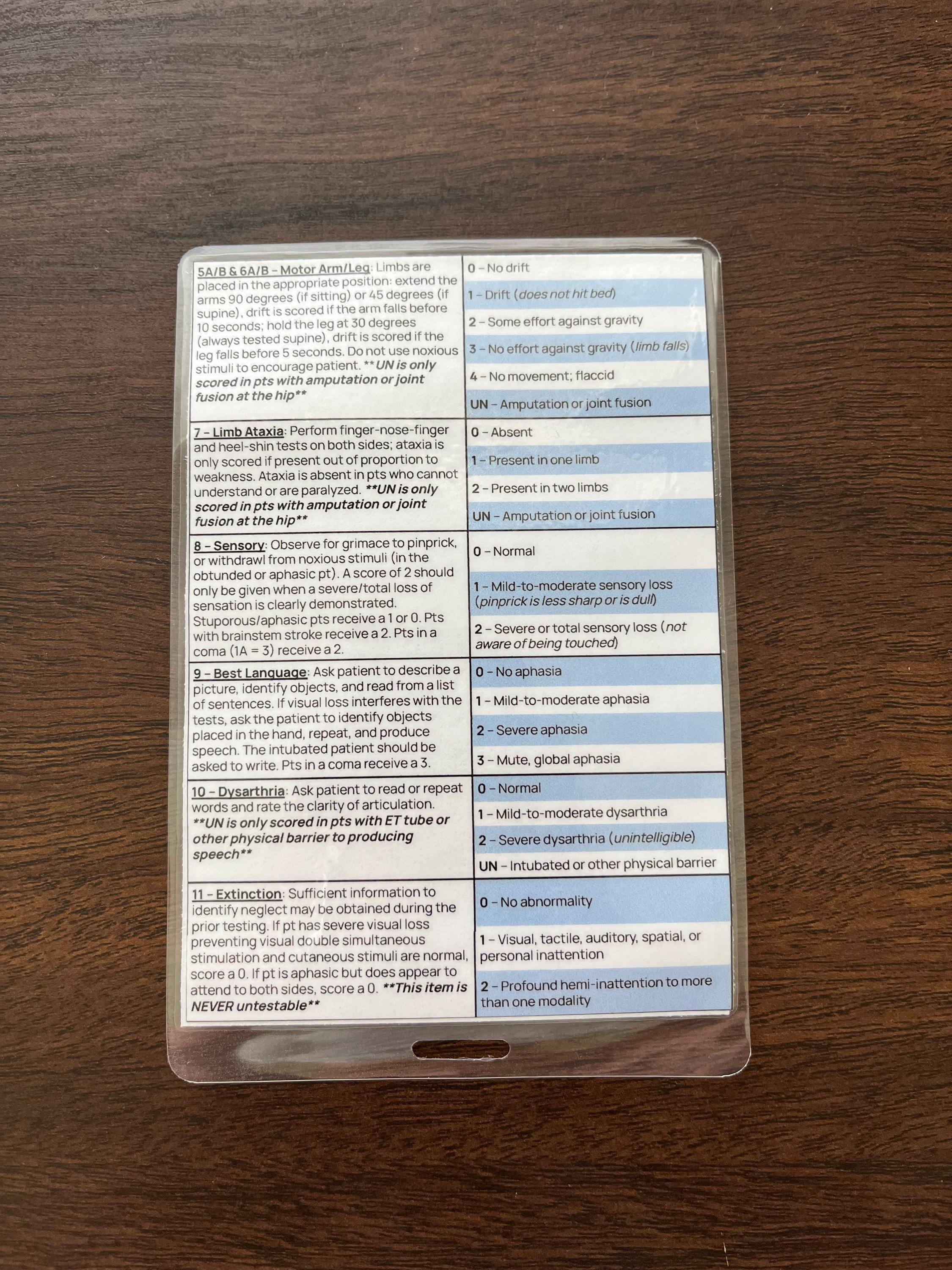 NIH Stroke Scale Badge Buddy Critical Care ICU Neuro Stroke Reference ...