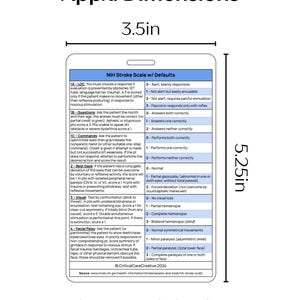 NIH Stroke Scale Badge Buddy | Critical Care ICU Neuro Stroke Reference ...