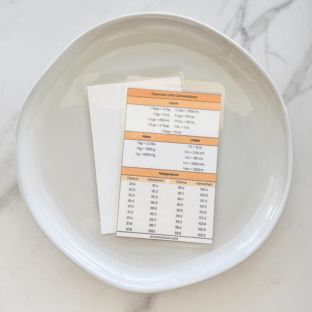 Common Unit Conversions Chart | Critical Care ICU Nursing Conversions ...