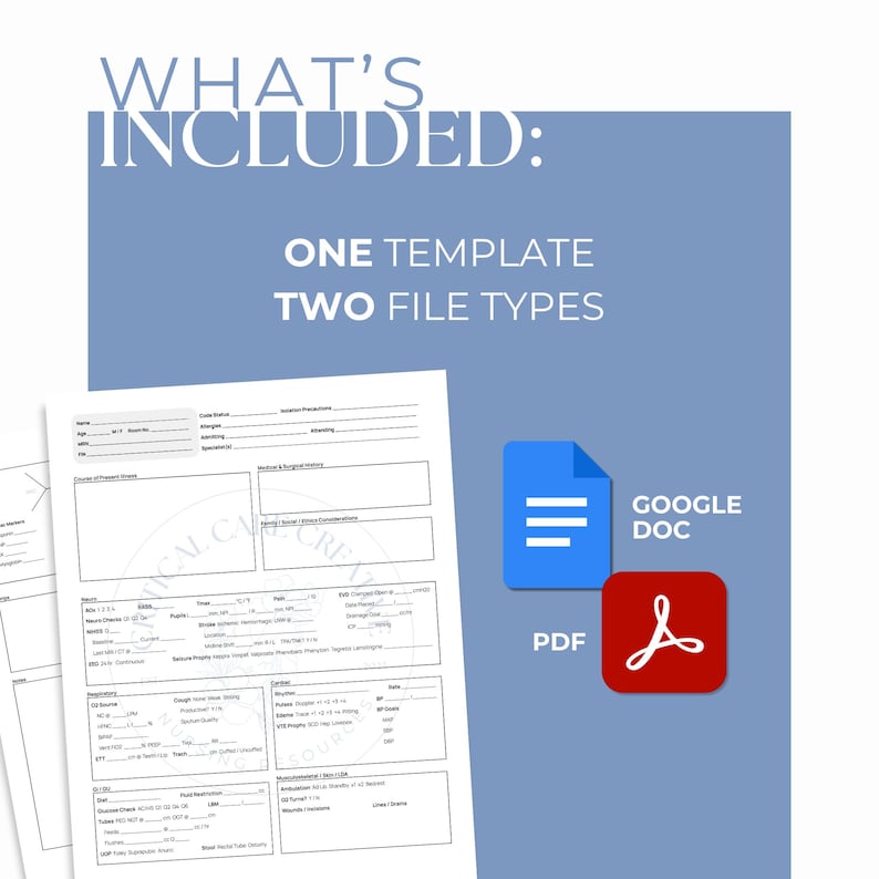 Neuro ICU Nursing Report Sheet | Customizable Template (PDF & Google ...
