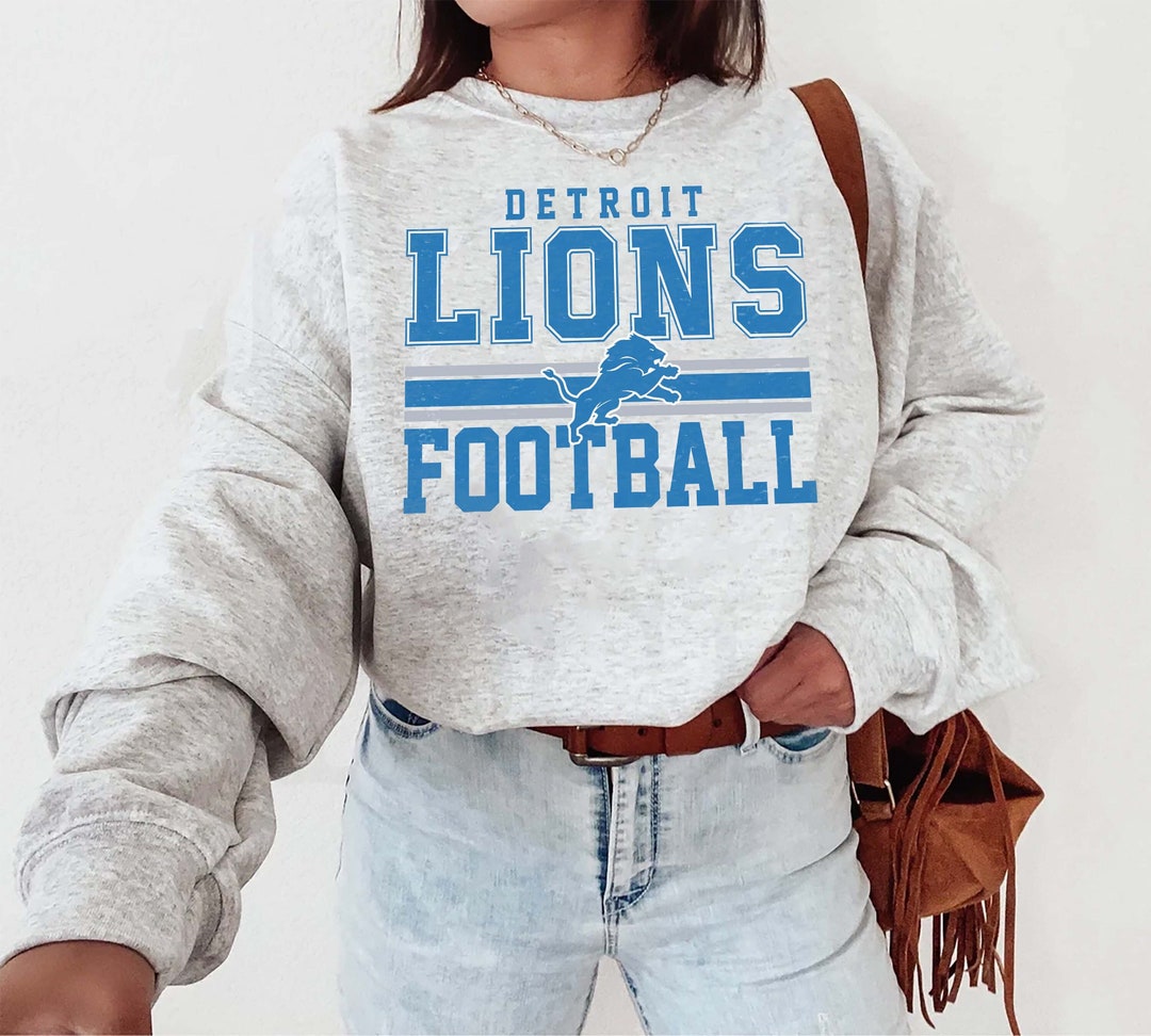 Detroit Lions Football Sweatshirt, Lions Football Crewneck, Detroit ...