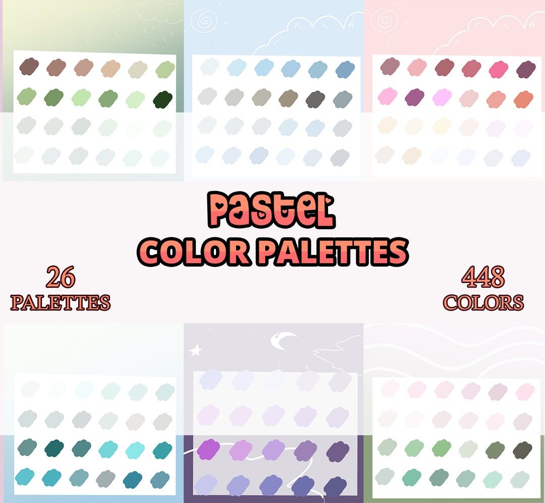 Pastel Color Palettes |made With Procreate | Digital Art - Etsy